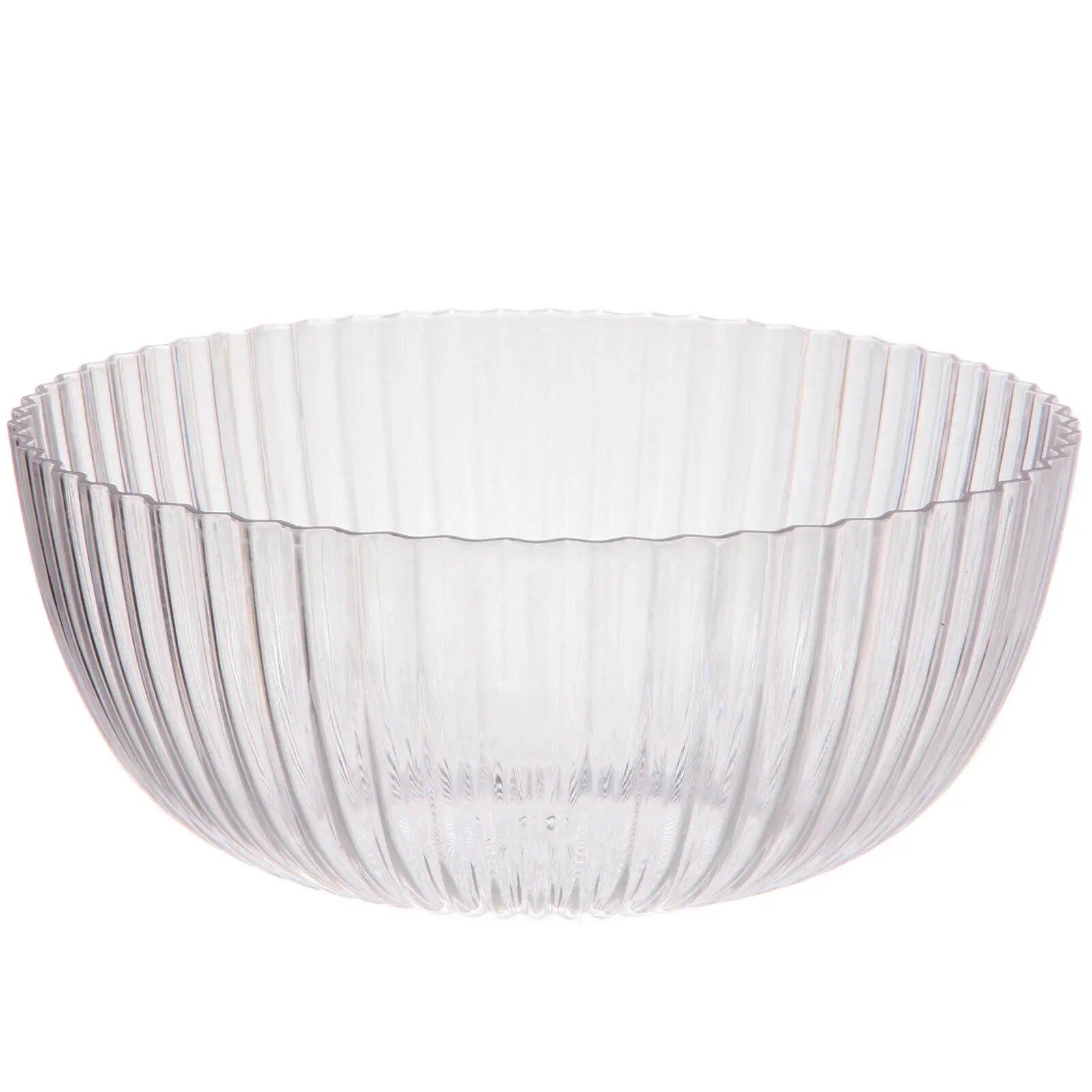 Салатник пластиковый «Мадлен» 25×10,5 см, прозрачный с декором ромашки