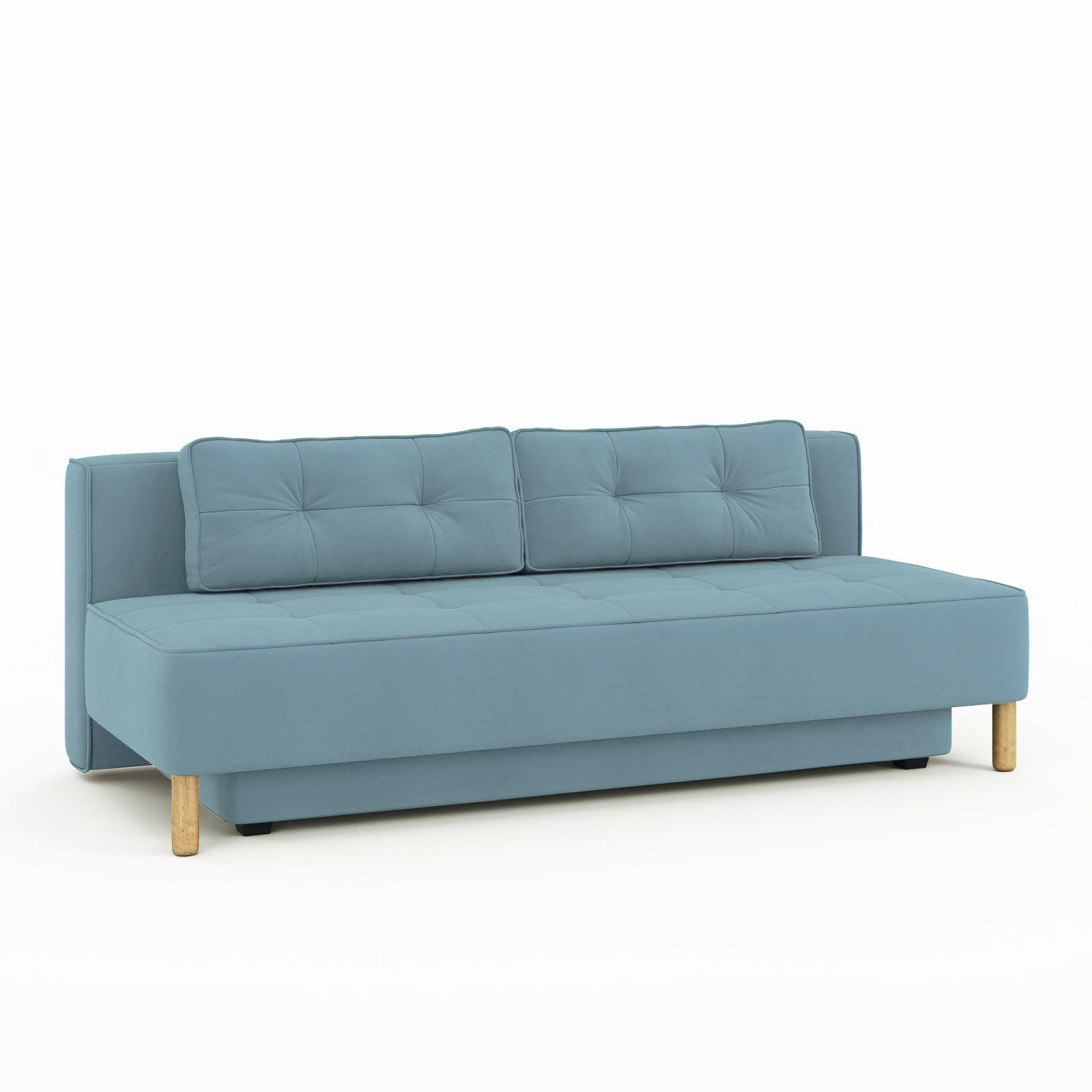 Прямой диван Элфи на ножках раскладной 200 см, еврокнижка, микровелюр