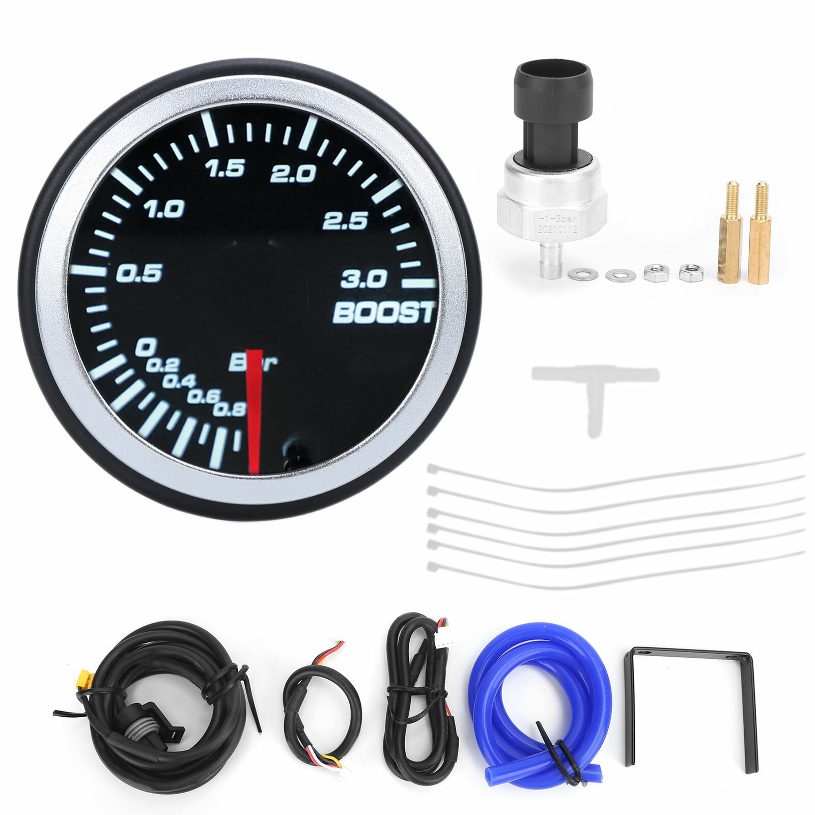 2" датчик турбонаддува (1-3 бар) с 10-цветной LED подсветкой и красной указкой