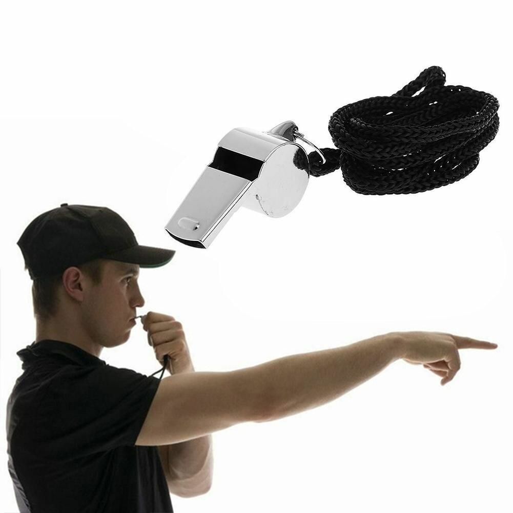 Свисток судьи, Нержавеющая сталь, С черной веревкой