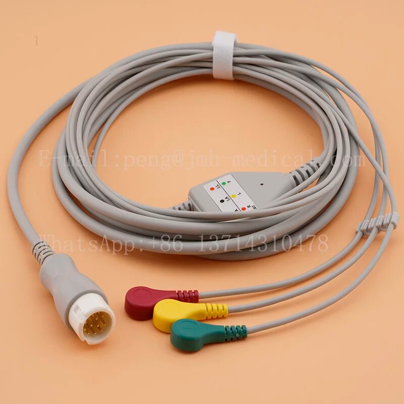 Кабель ЭКГ Philips ECG C120 серый 12P 3-Lead IEC Snap