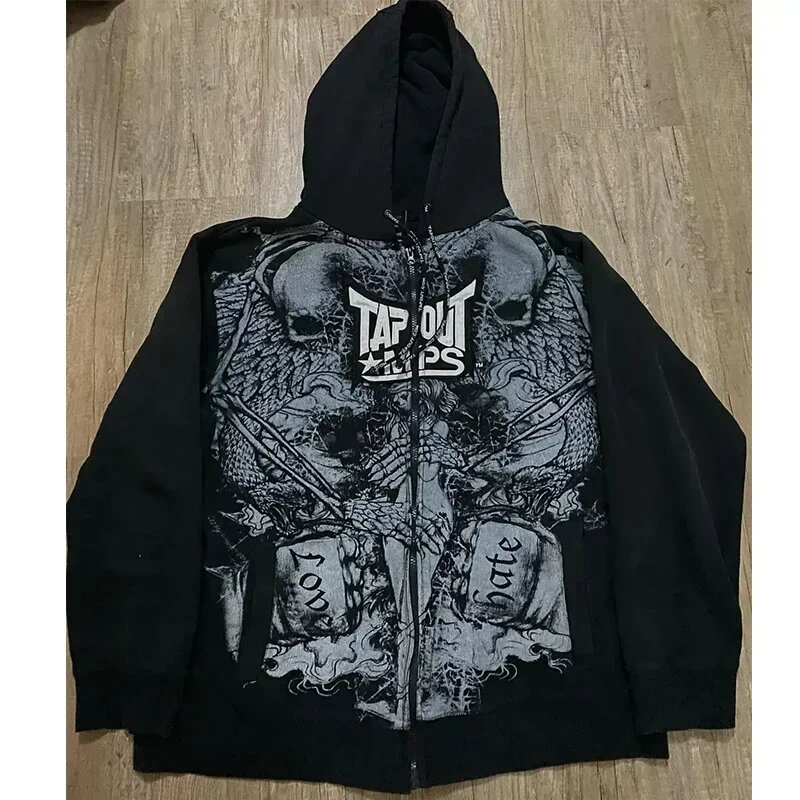 Черная толстовка Tapout на молнии, размер L