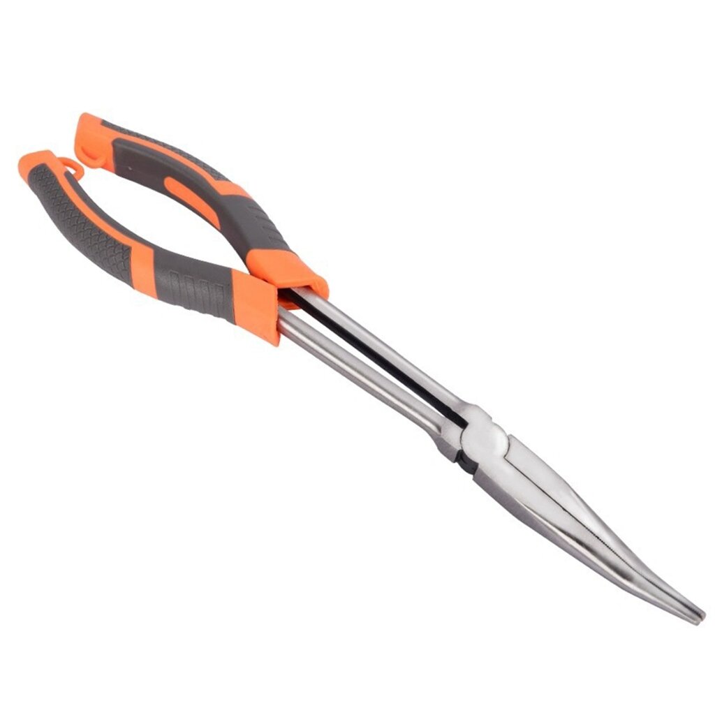 Зажимные клещи, плоскогубцы с длинным наконечником, тиски для рыбалки длинной ручкой, изгиб 25 градусов