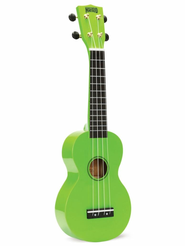 Укулеле сопрано Mahalo MR1GN с чехлом, струны Aquila, цвет зеленый, серия Rainbow