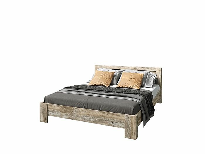 Ривьера Кровать 1,6м с ортопедом (Дуб Юкон, Бетон темный) (Миф)