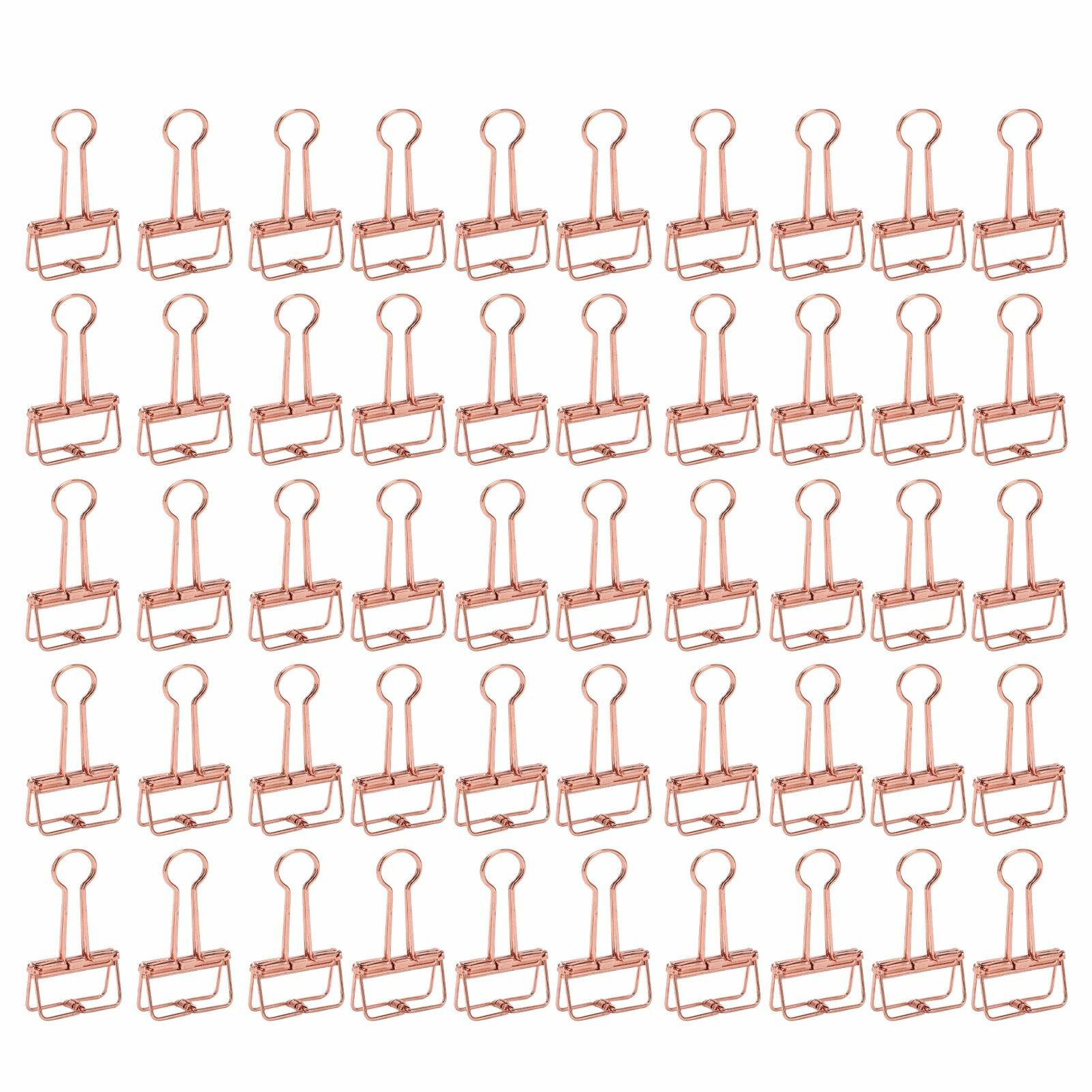 50 шт. полых металлических зажимов для документов, отчетов об испытаниях, розово-золотистые скрепки для офисных принадлежностей, прочные и стильные