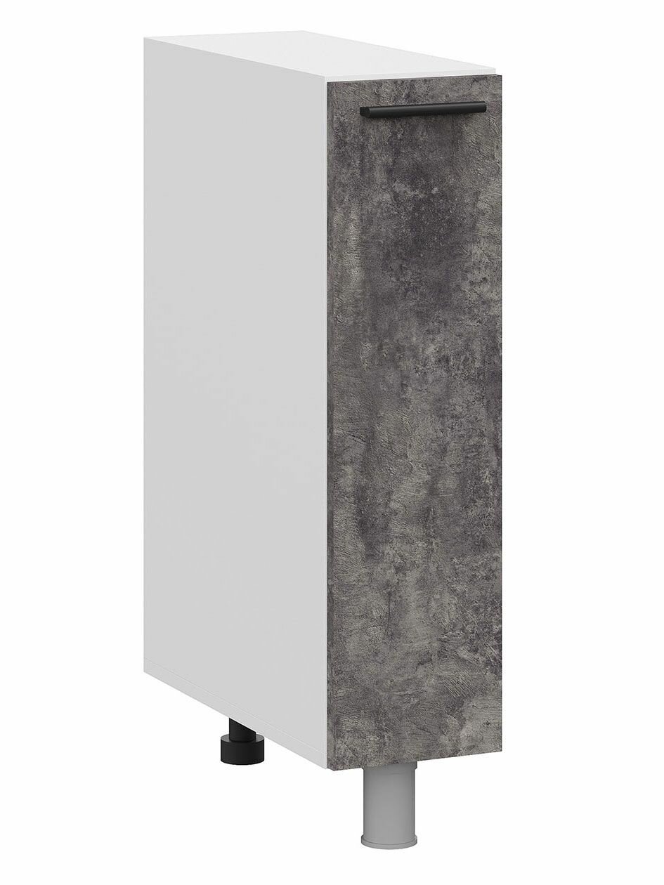 Кухонный модуль напольный, бутылочница Урбан с ящиком, 20х50.6х82.4 см, Белый / Цемент темный