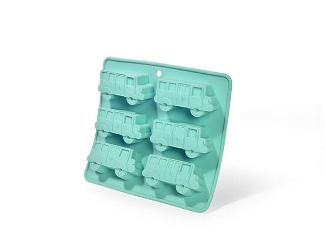 6653 FISSMAN Форма для выпечки 6 кексов автобус 22x20x2,8см (силикон)