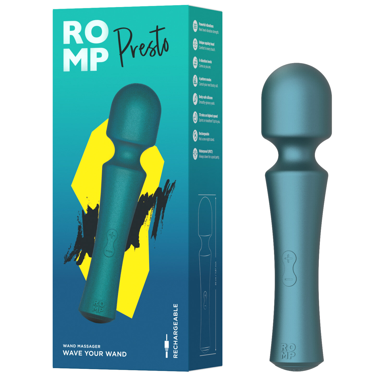 Вандовый вибратор с гибкой головкой Romp Presto