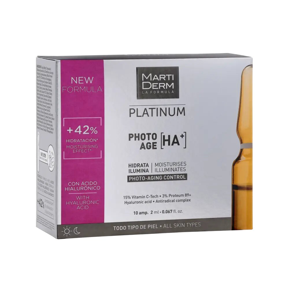 MartiDerm Platinum Коррекция фотостарения Гиалуроновая кислота + для всех типов кожи ампулы 2 мл 10 шт