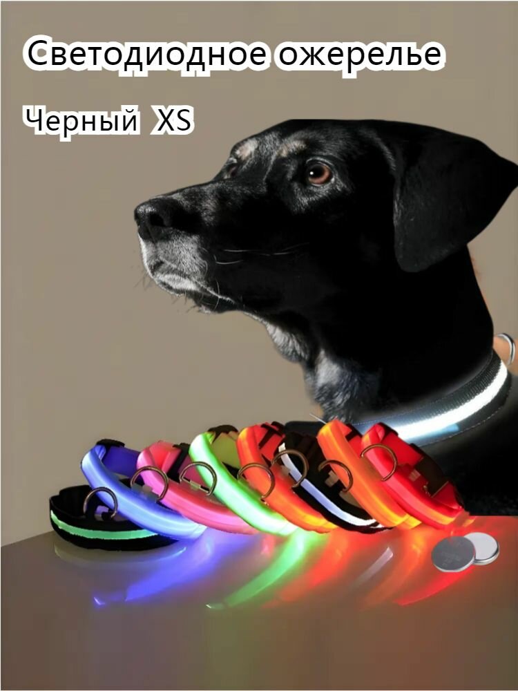 Светодиодные светящиеся ошейники для собак, кошек, большие и малые собаки, размер XS