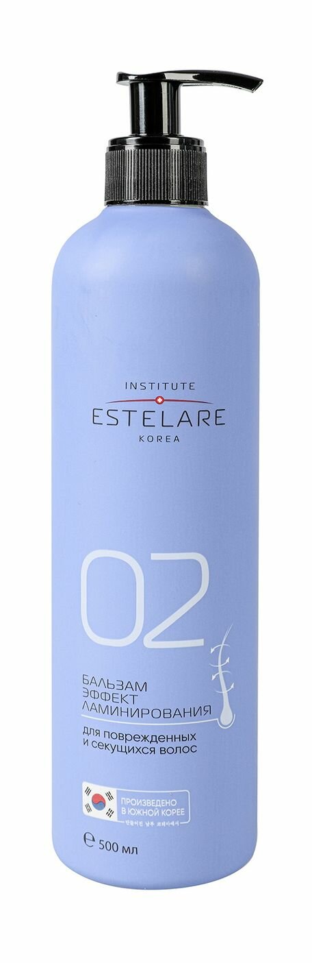INSTITUTE ESTELARE Бальзам с эффектом ламинирования для поврежденных и секущихся волос разглаживающий, 500 мл