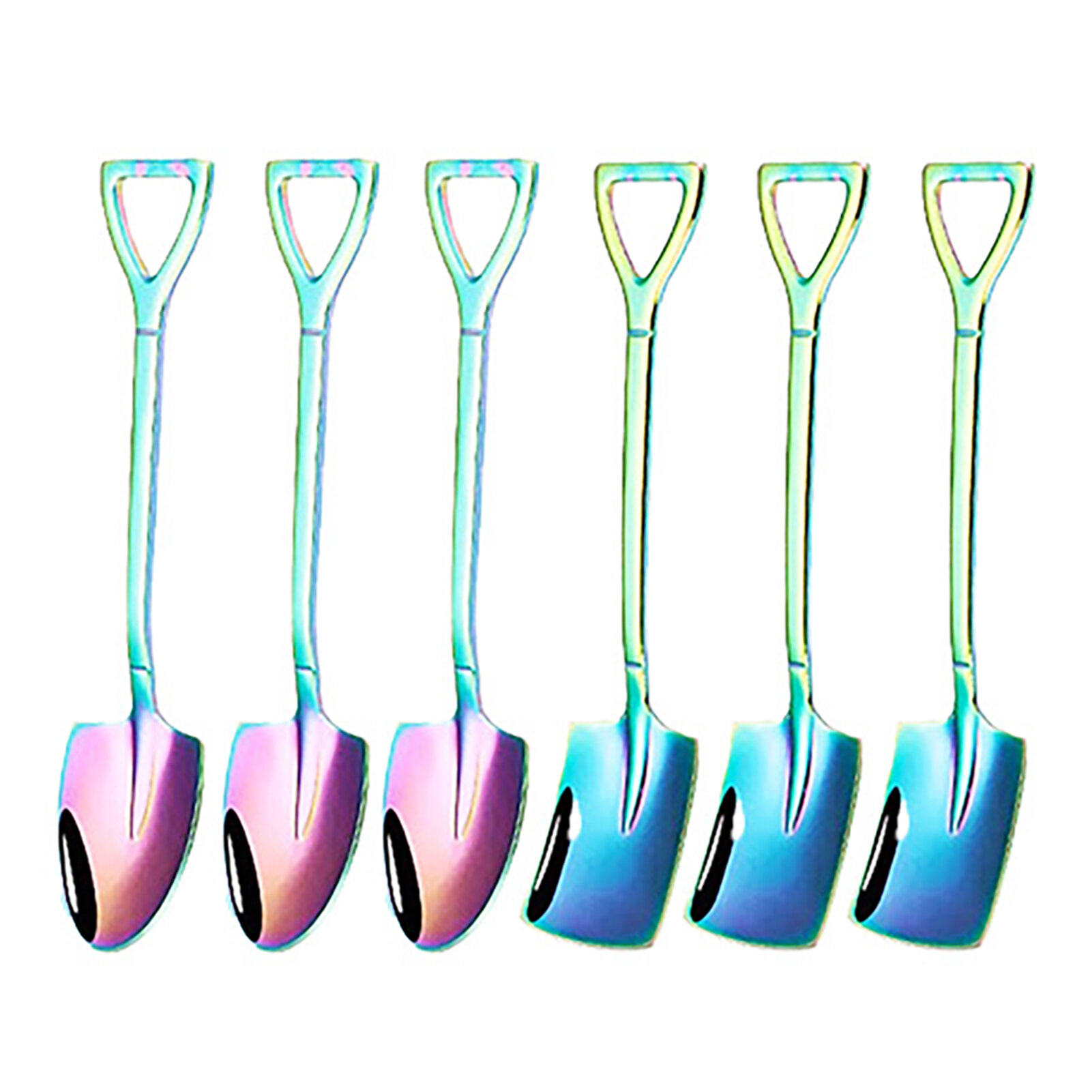 Шт, набор ложек-лопат, 15 см, квадратная ложка-лопатка из нержавеющей стали и набор заостренных ложек-ложек для дома, офиса, красочные