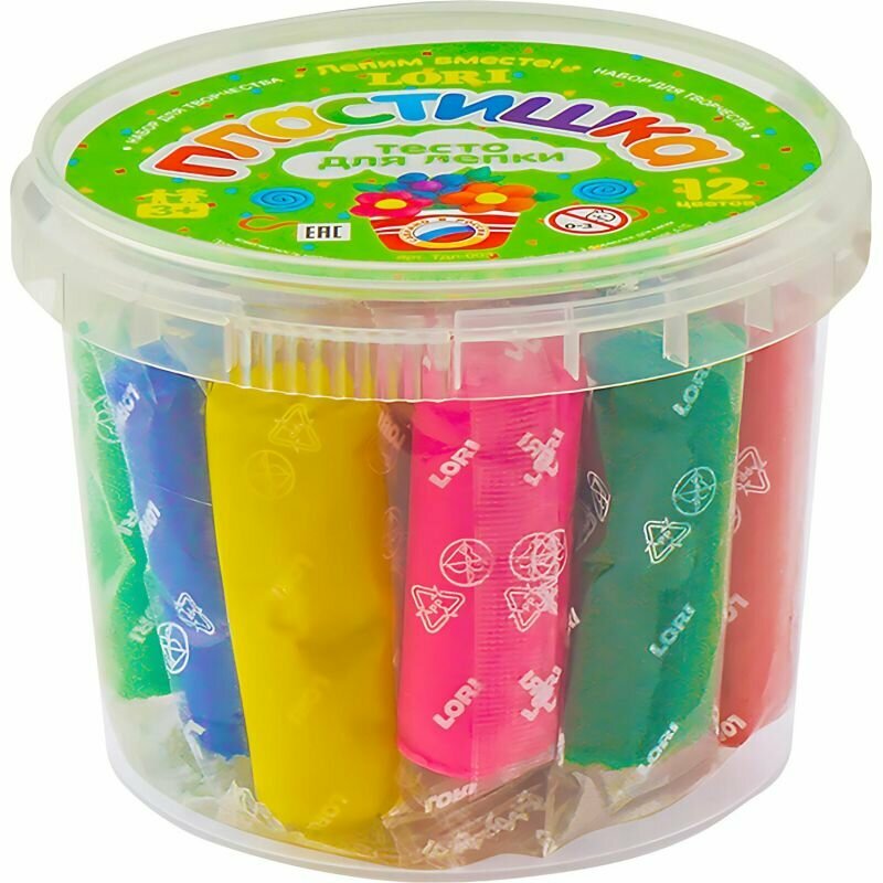 Набор для лепки, тесто №3, 12 цветов, Тдл-003