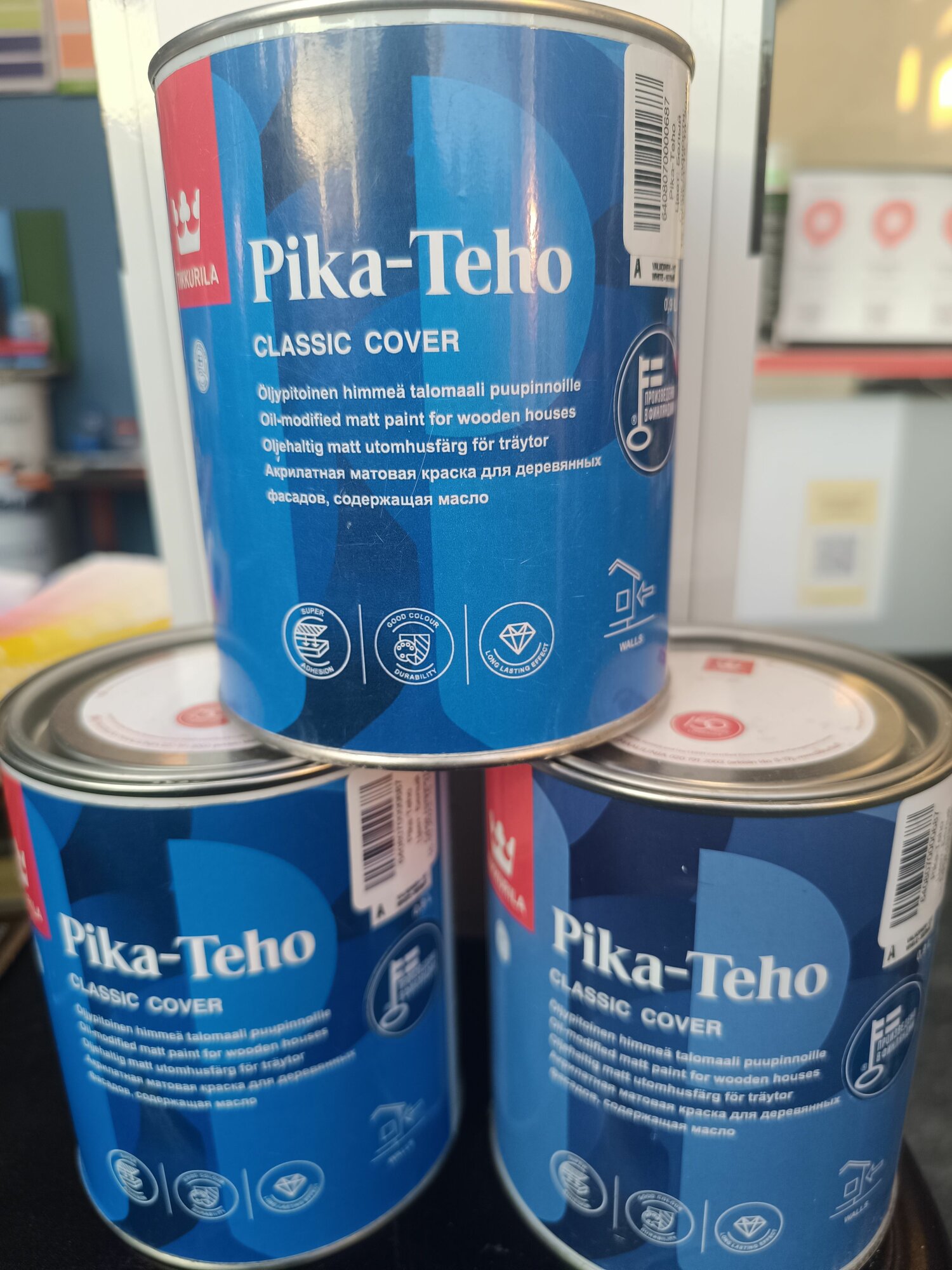 Краска Tikkurila Пика-Техо, матовая, для деревянных фасадов, 0.9 л