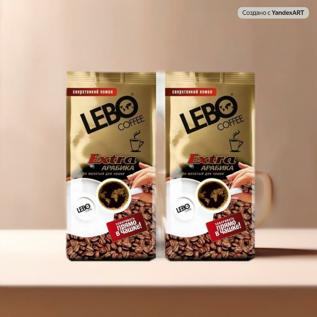Кофе Lebo молотый Extra, для чашки, сверхтонкий помол, 100 гр - 2 упаковки