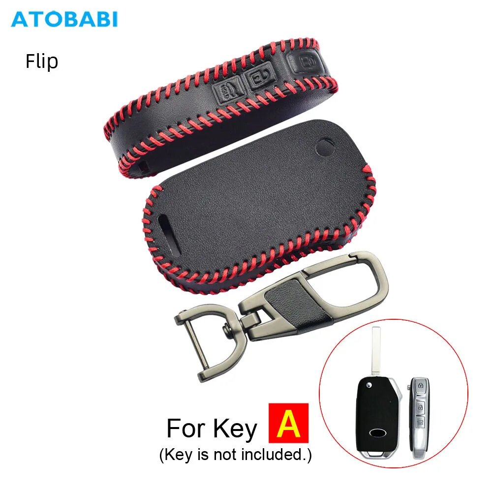 Кожаный чехол для ключей от автомобиля, 3-кнопочный брелок-держатель, защитный A-Flip-3 Buttons