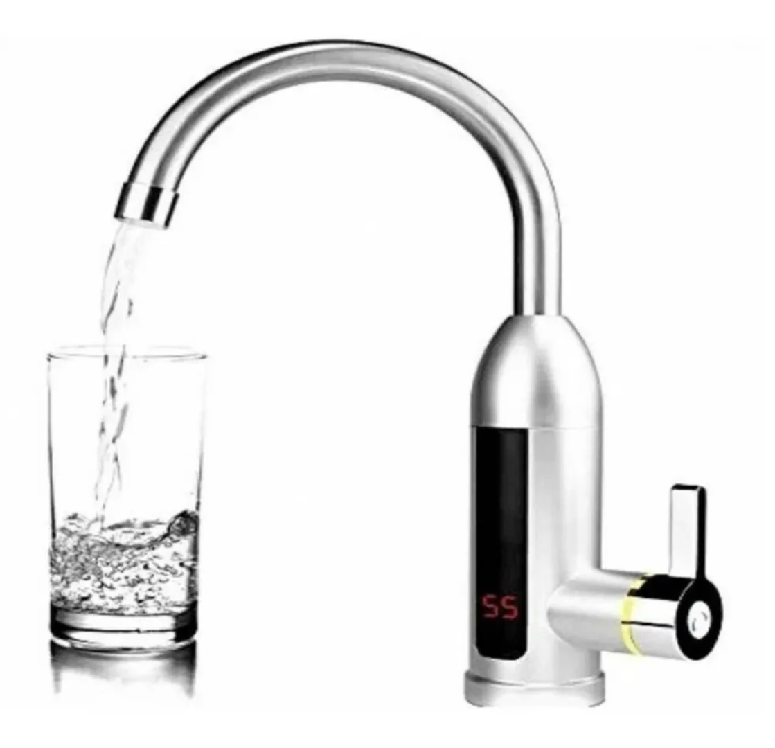 Смеситель MILENI RX-012, проточный водонагреватель, хром глянец, 3 кВт