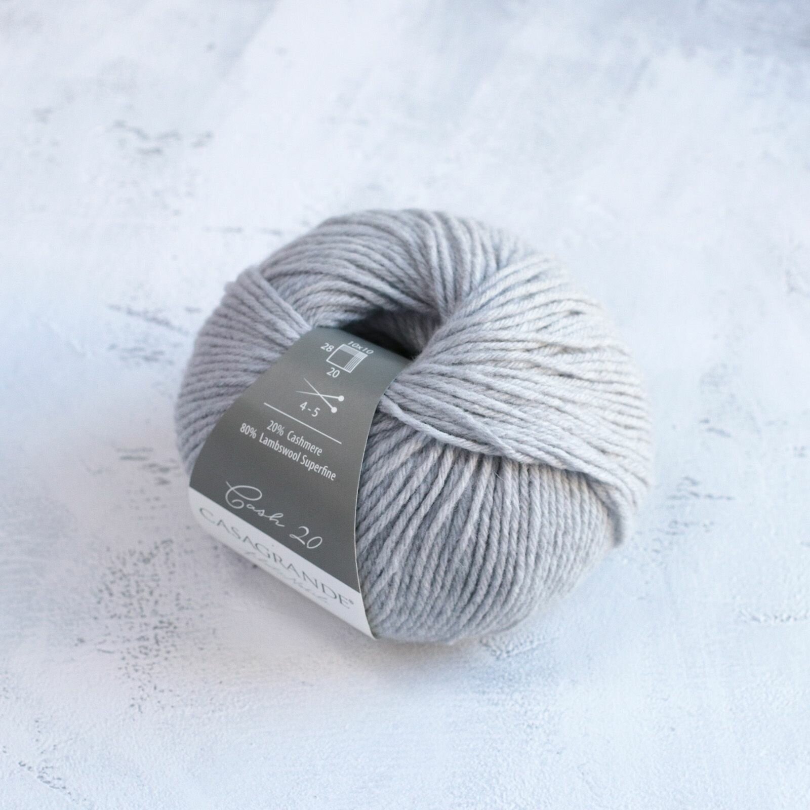 Пряжа для вязания Casagrande Cash 20 (002 235 Grigio Chiaro Melange) 1 моток 50 г/140м