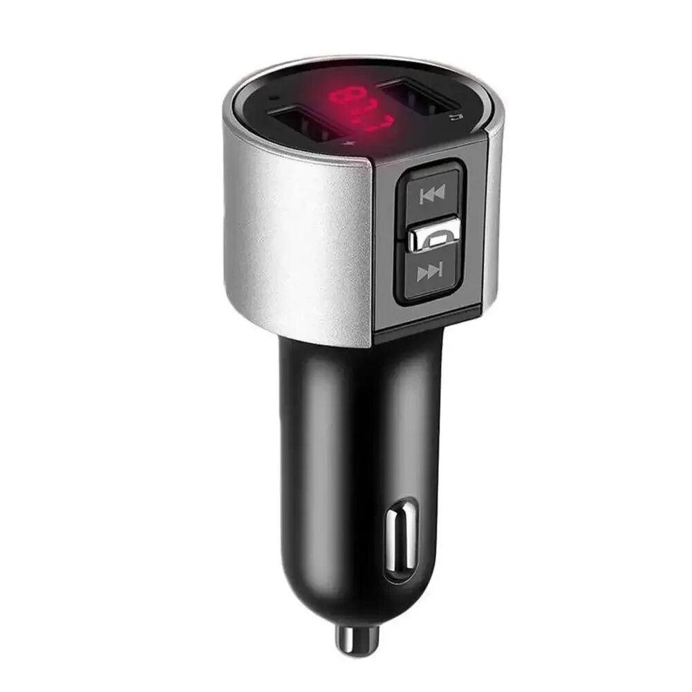 Bluetooth-совместимый FM-передатчик, аудио-модулятор Aux, двойной USB, быстрое автомобильное зарядное устройство, автомобильный комплект для громкой связи, автомобильный радиоприемник, MP3-плеер