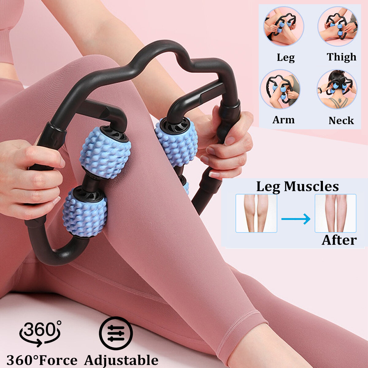 Массажный ролик с пенным валом для шеи и рук, релаксант для мышц, тонкая массажная палка для ног, фитнес-оборудование - черный