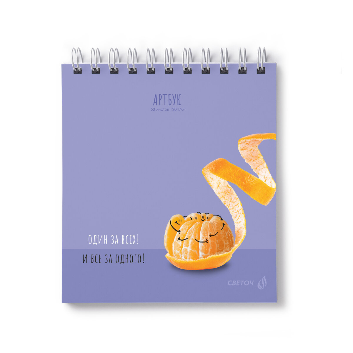 Светоч 50А44-BB84 Артбук скетчбук на гребне 50 л, белый блок 120 г/м2 166*175 мм