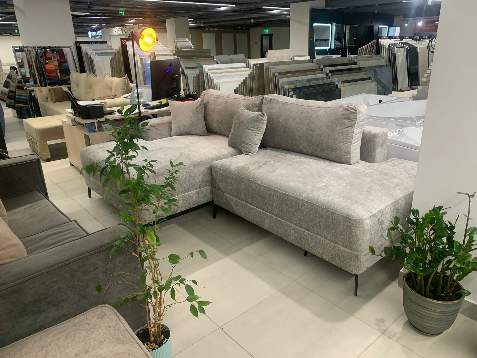 Модульный диван Макларен, механизм пантограф, обивка шинил, угол левый