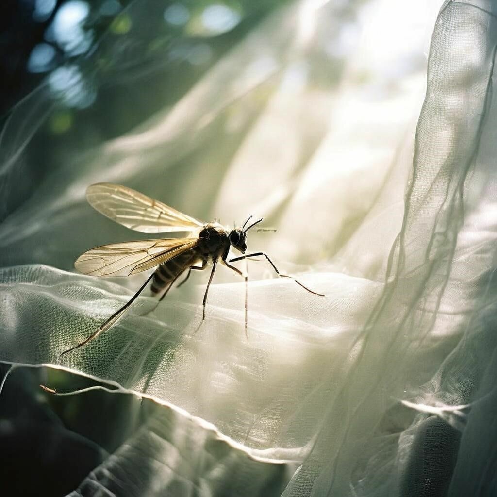 Москитная сетка на окно от мух и комаров с крепежной лентой 1,5х1,5 м