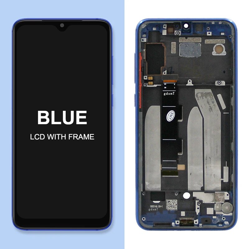 Экран для Xiaomi 9 SE, замена ЖК-экрана с дисплеем отпечатков пальцев для Xiaomi Mi 9 SE Mi 9SE M1903F2G ЖК-дисплей Blue With Frame