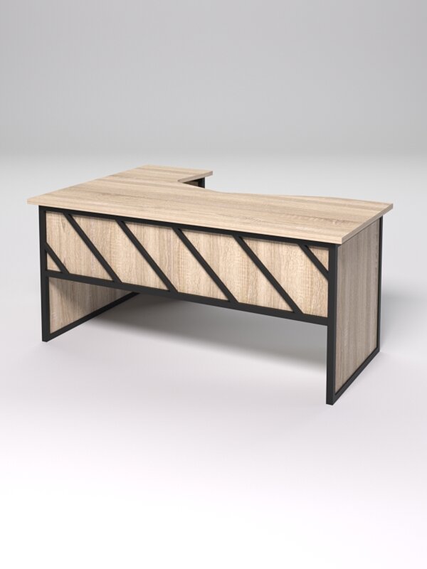 Стол эргономичный правосторонний НТ-060 "стронг" в стиле лофт декор №2, Дуб Сонома