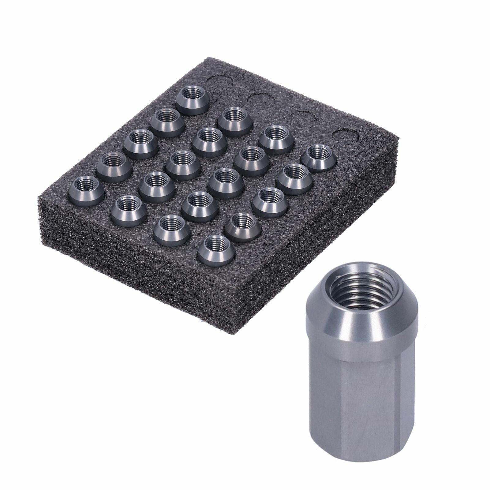 Модификация автомобиля 20шт M12x1.5 высотой 32 мм 7075-T6 алюминиевая гайка ступицы колеса титанового цвета