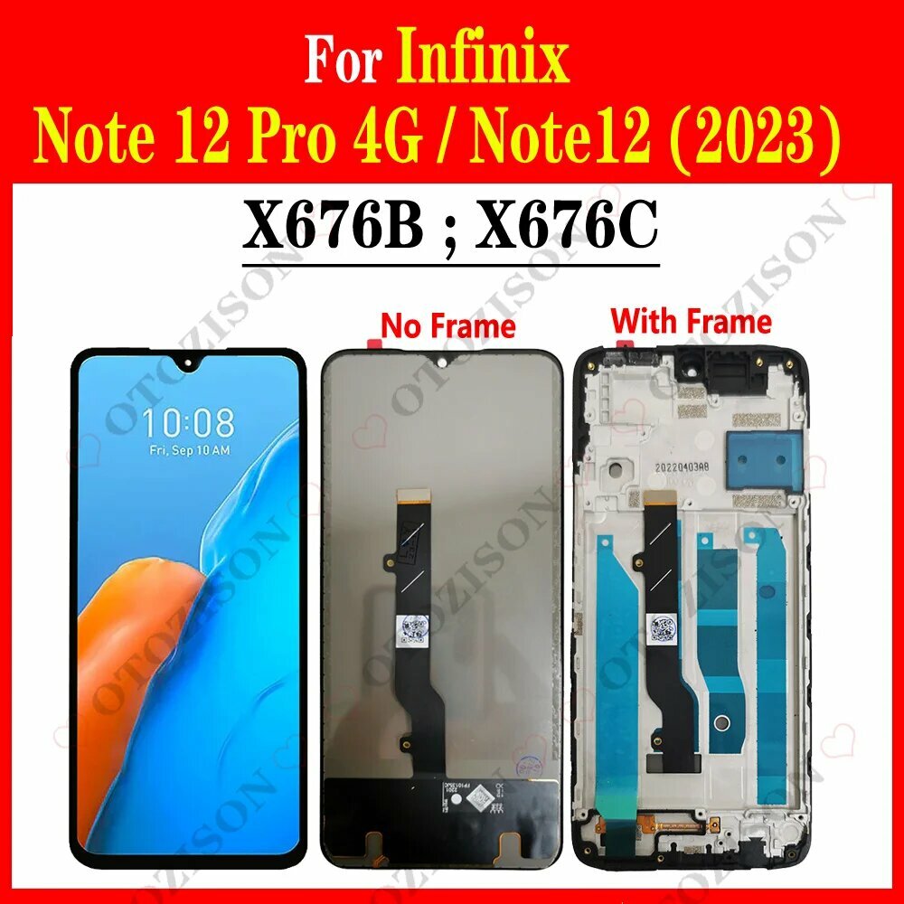 ЖК-дисплей AMOLED для Infinix Note 12 Pro 4G X676B, дисплей с рамкой Note12 With Frame -AMOLED