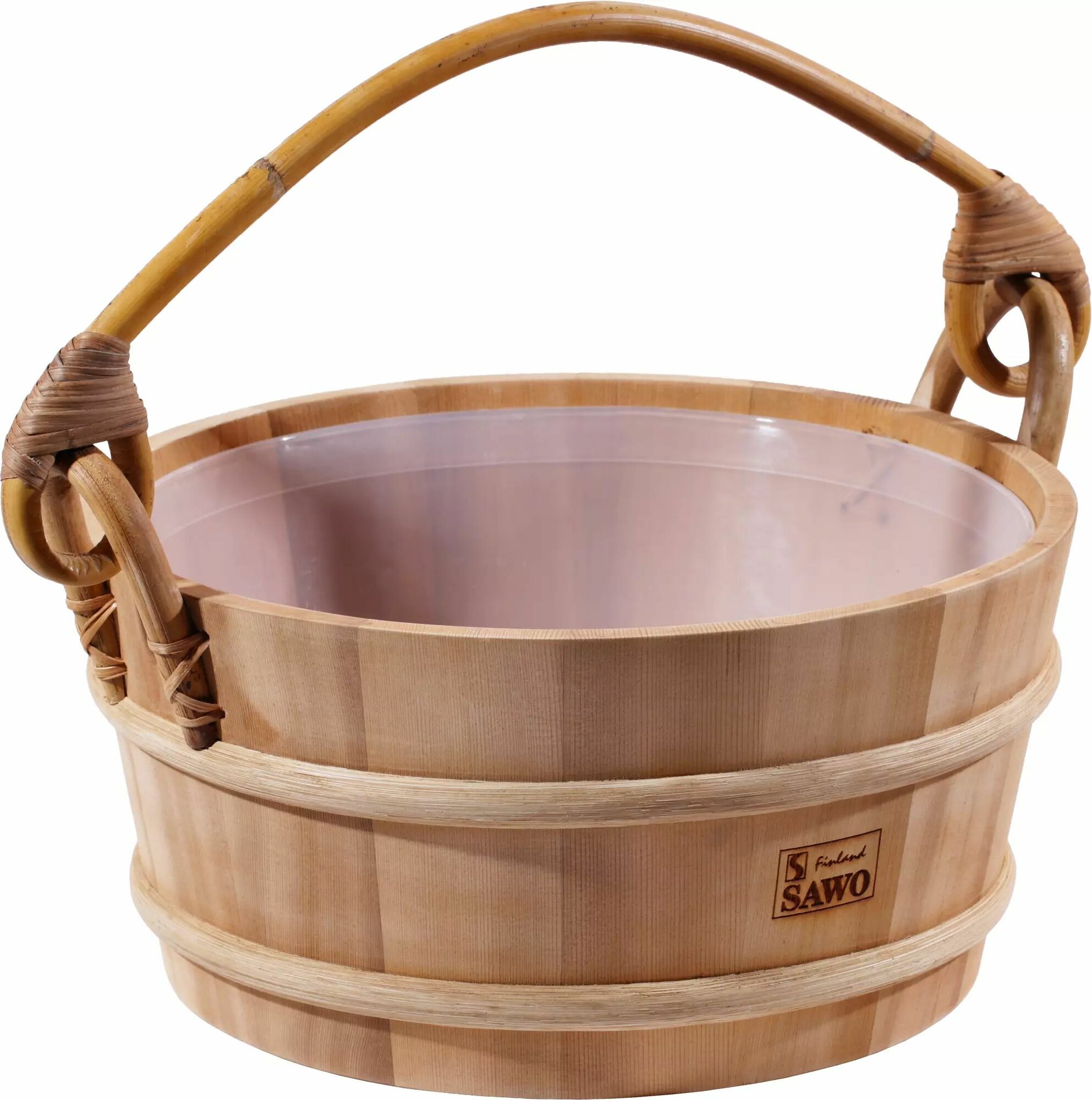 Ведро деревянное SAWO 300-HD, с пластиковой вставкой, 9л.