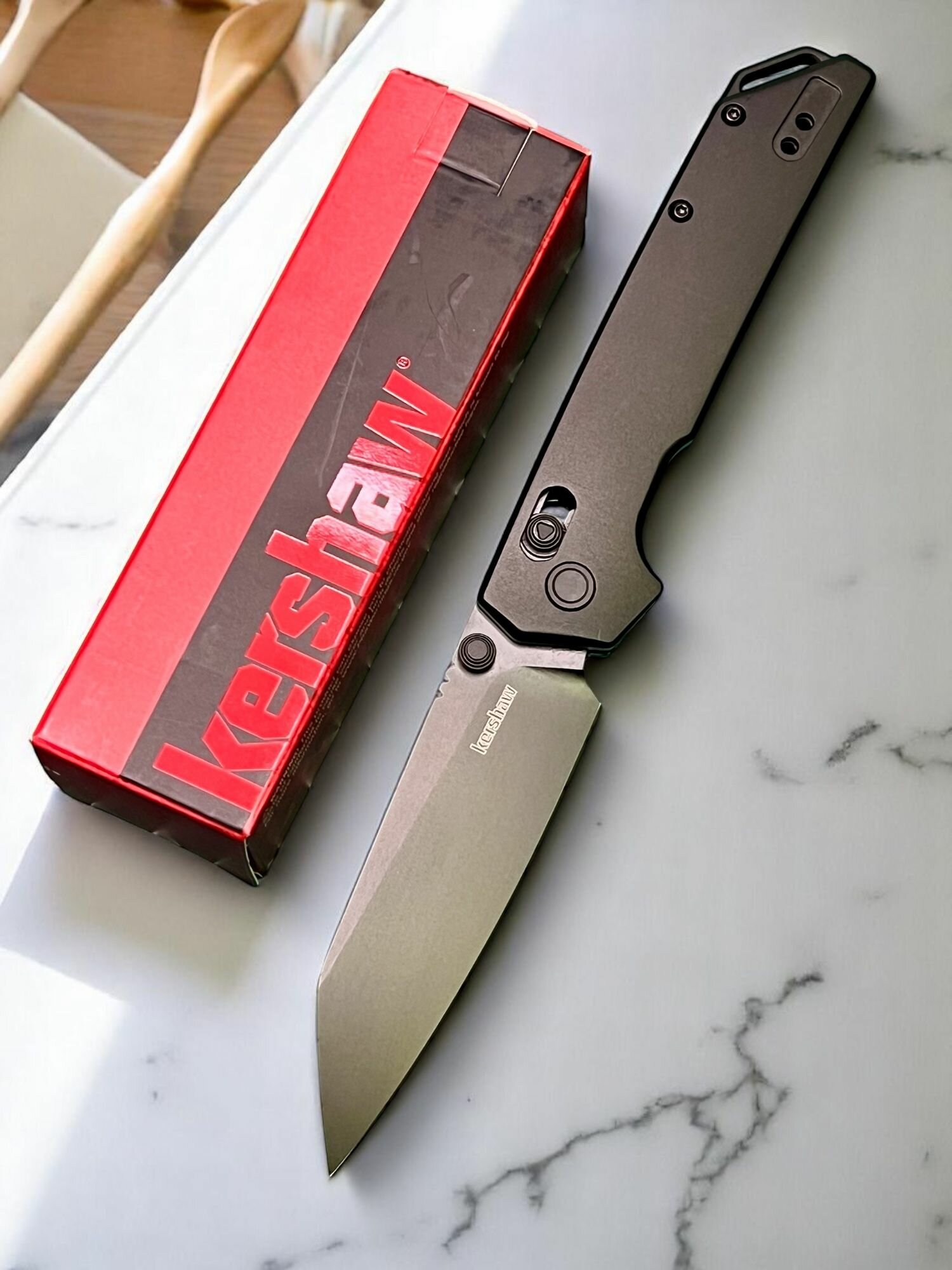 Нож складной Kershaw KS2038RBLK Iridium, Black Reverse Blade