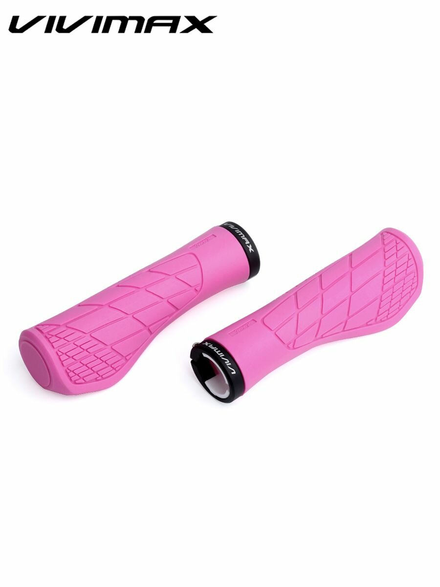 VIVIMAX DM03 Грипсы для горных велосипедовСиликоновый материал, нескользящий и износостойкий, приятный на ощупь, розовый