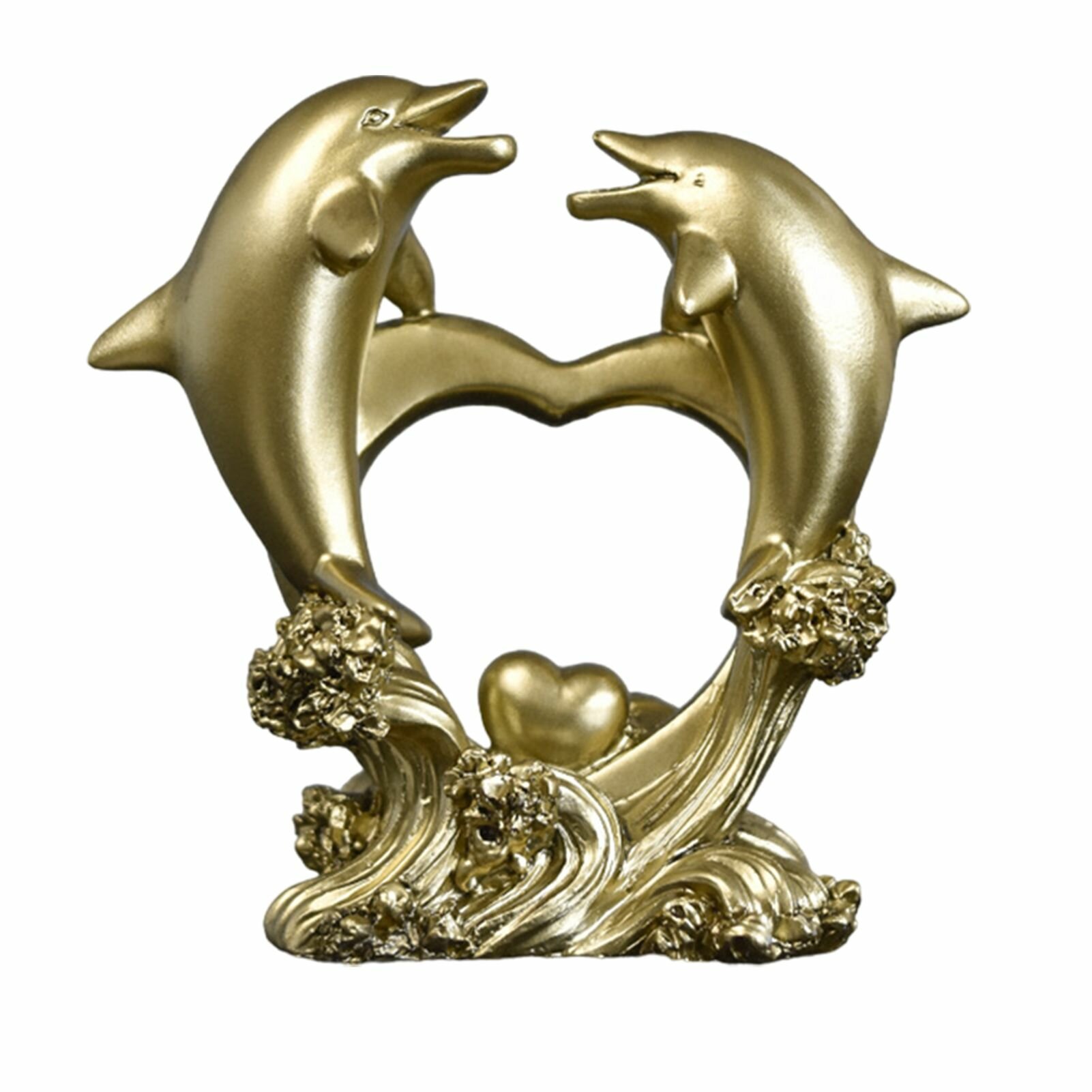 Скульптура Двойного Дельфина из Золотой Смолы