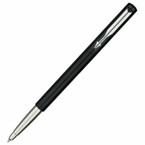 Ручка-роллер PARKER "Vector Black", корпус черный лак, детали из нержавеющей стали, синяя, S0319630