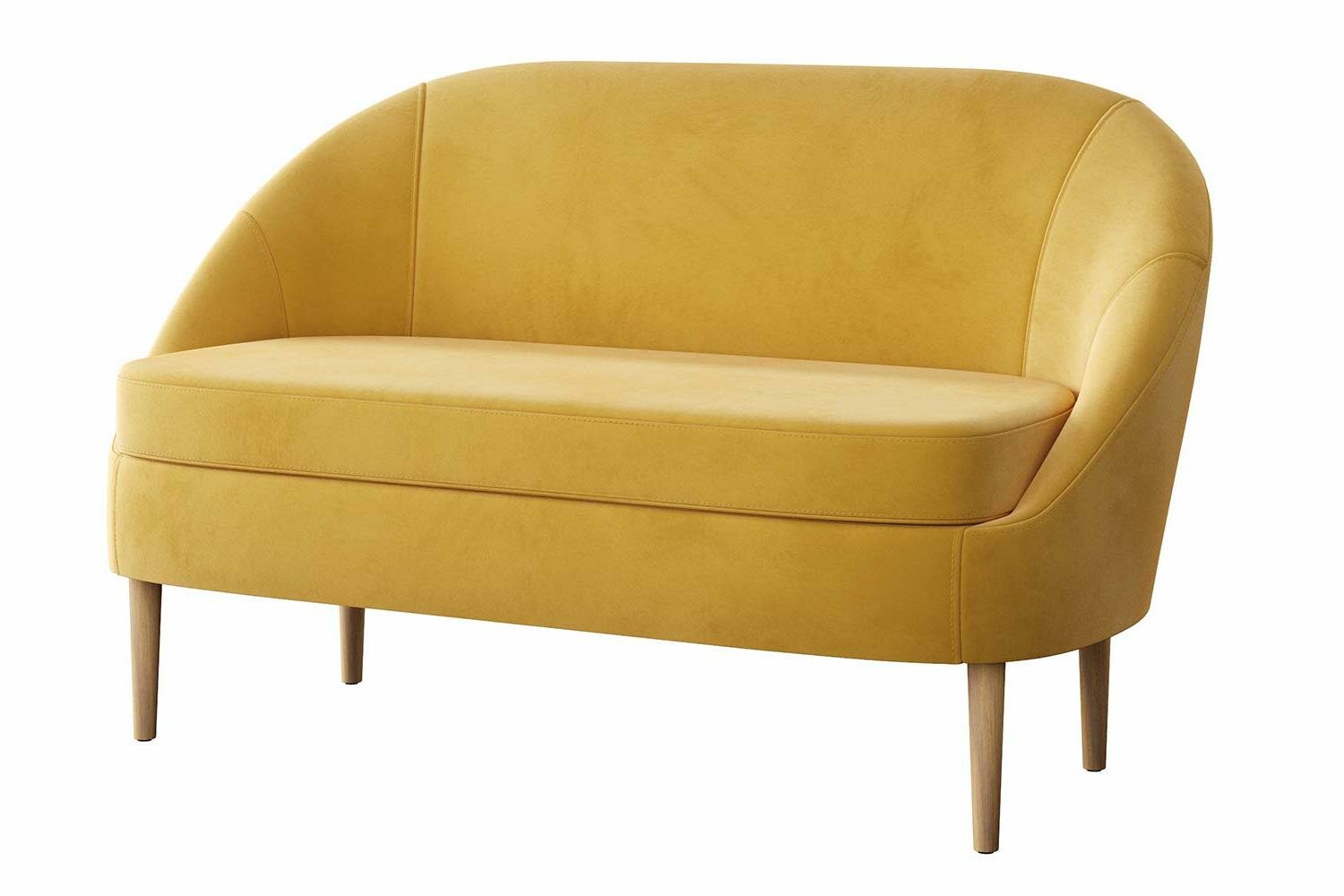Диван прямой Hoff Комо, 144,5х86х77,5 см, обивка велюр, цвет горчичный