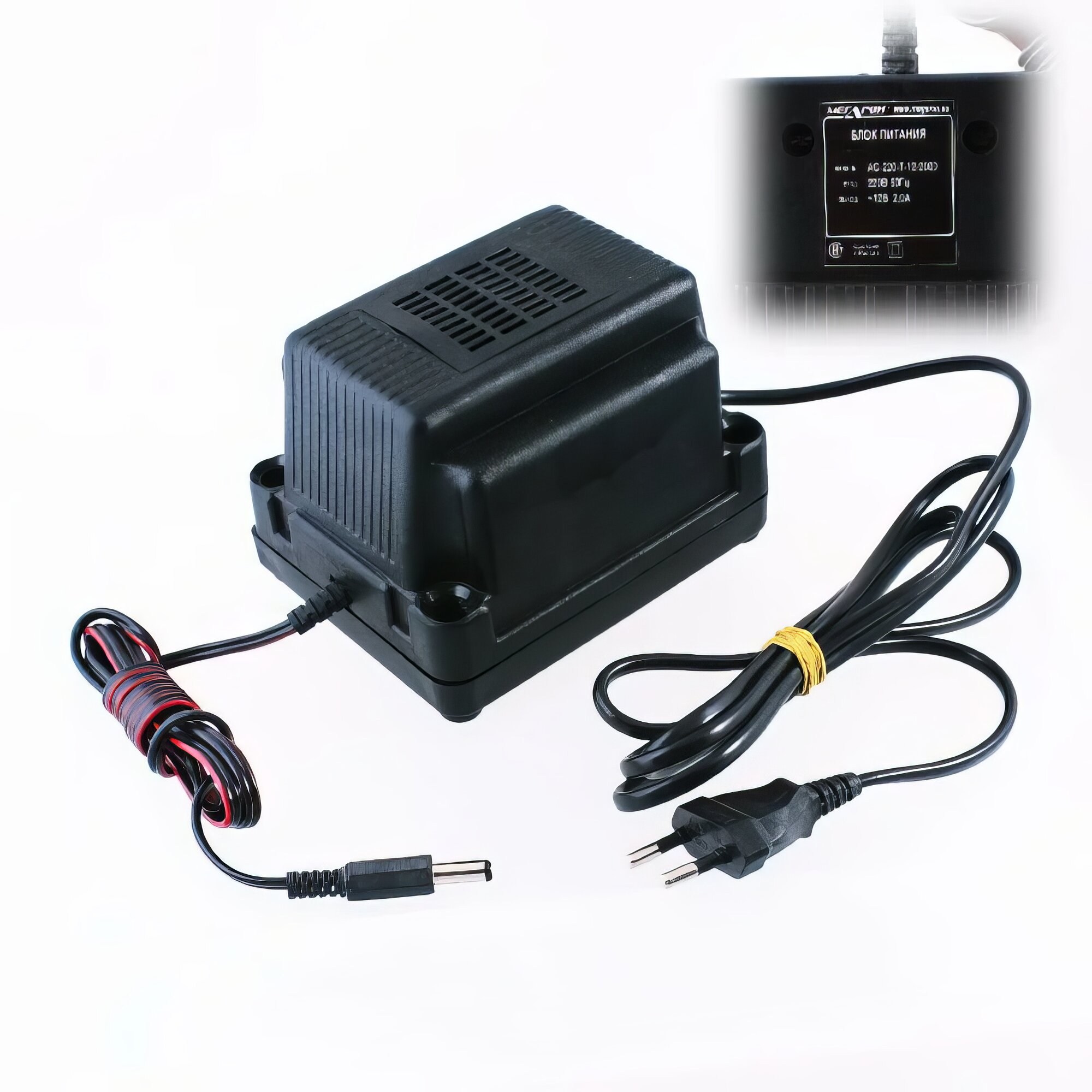 Блок питания мегарон 12 В, 2000 мА AC-220-T-12-2000 (2.5/5.5)