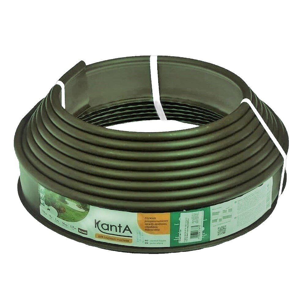 Бордюр Стандартпарк "Канта", оливковый, высота 10см, длина 10м