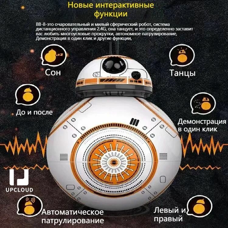 Звездные войны BB-8 робот радиоуправляемый / Магнитная левитация, аналоговая музыка, освещение