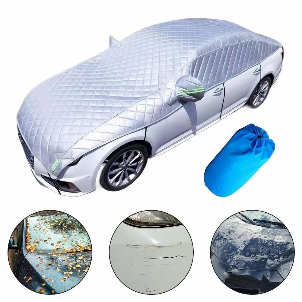Автомобильный чехол для защиты от града, снега, льда - 190T серебряная ткань, универсальный размер
