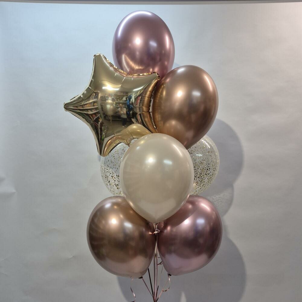 Набор шаров с лёгким золотом, шары с гелием, , шары на день рождения