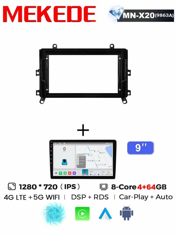 Магнитола 9" Mekede MN X20 Pro 4/64 Gb Toyota Highlander 4 XU70 2019-2021 carplay
