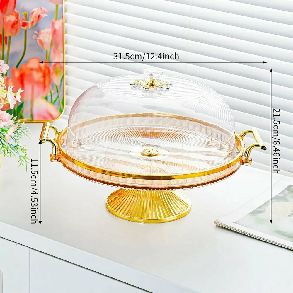 Пластиковый поднос, круглая подставка для тортов с крышкой, 31,5 см 3 31 см 2 21,5 см