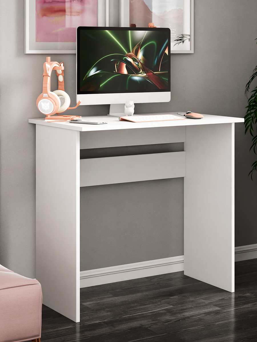 Стол MFMaster Uno-4, белый, ЛДСП, универсальный, 77.8x47.4x75 см