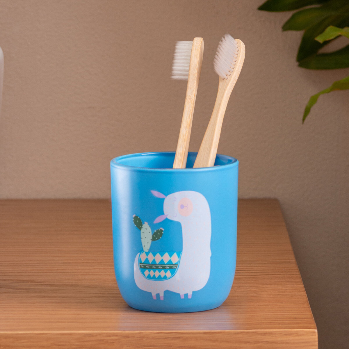Стакан для зубных щеток стеклянный Lama Moroshka цвет голубой