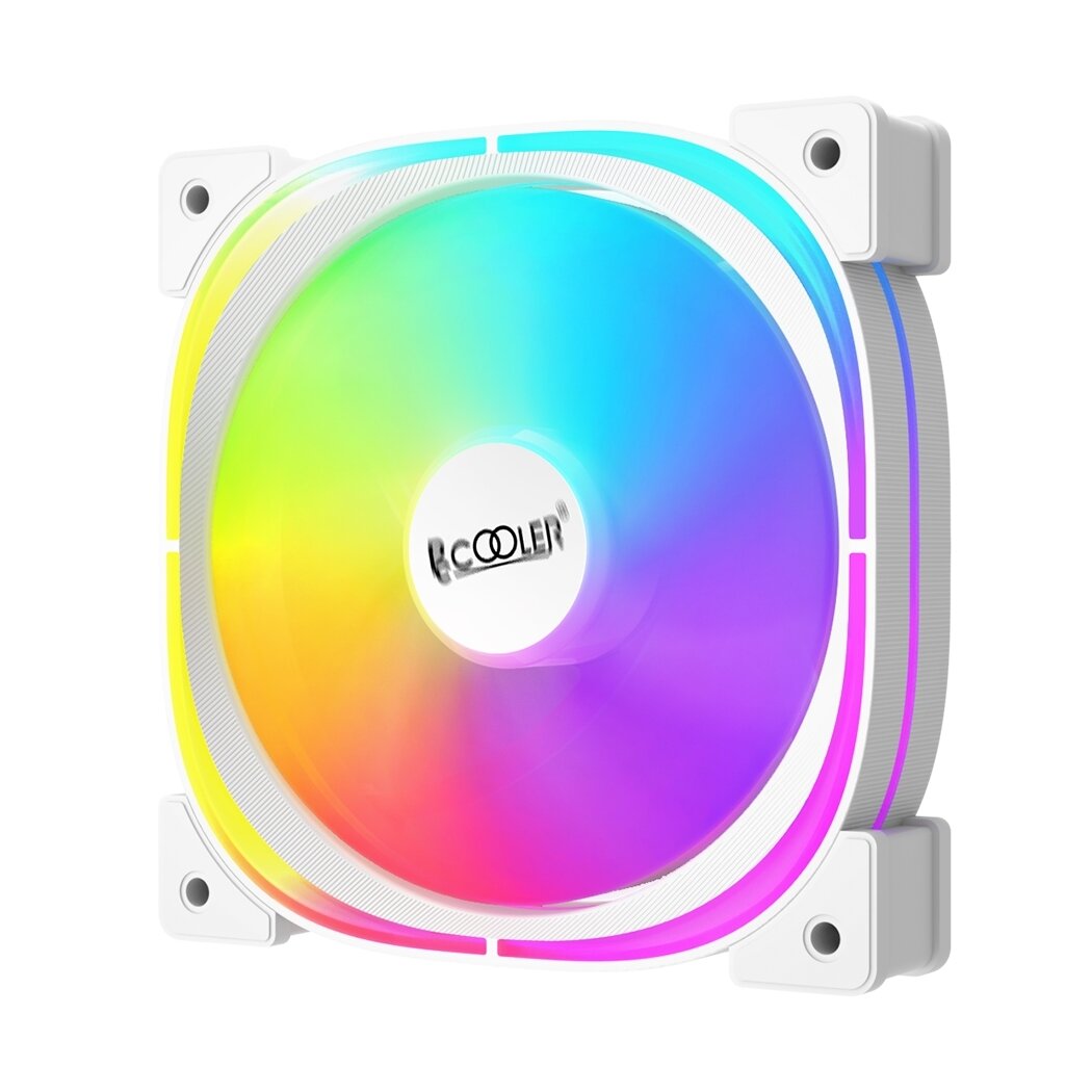 Вентилятор для корпуса PCCooler EF120 ARGB белый, 120 мм, 1500 об/мин, 25.7 дБ, 4 pin