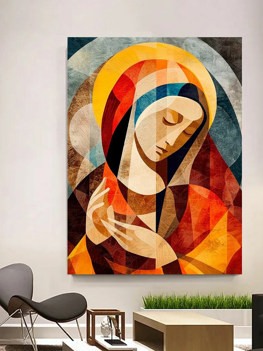 Картина "Образ Богородицы", Божья Матерь, Мадонна 60х80 см.