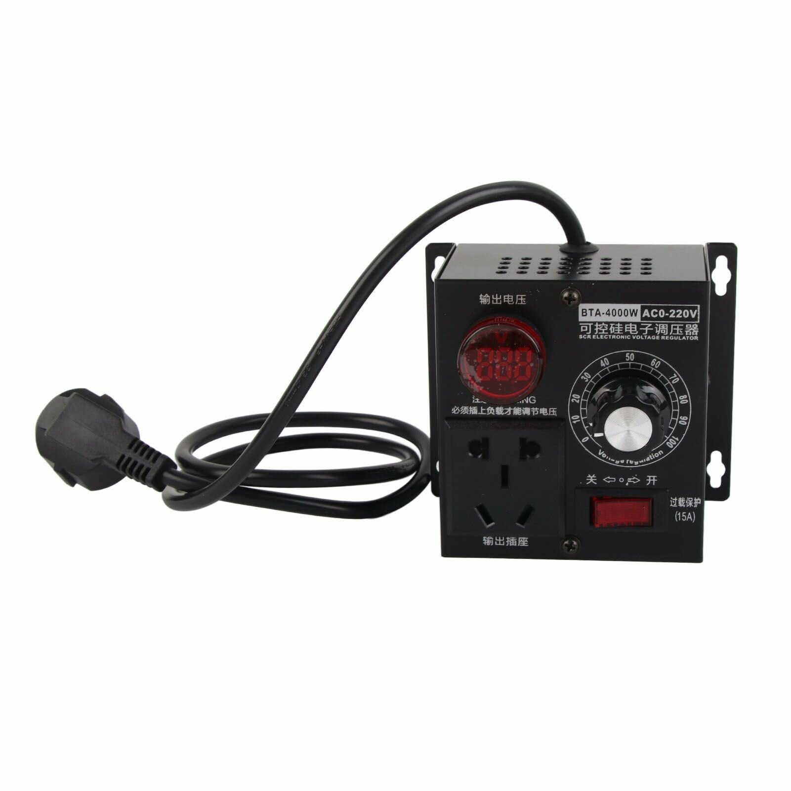 AC 220 В 4000 Вт SCR Регулятор напряжения Двигатель Регулятор скорости вращения вентилятора Диммер (вилка европейского стандарта)